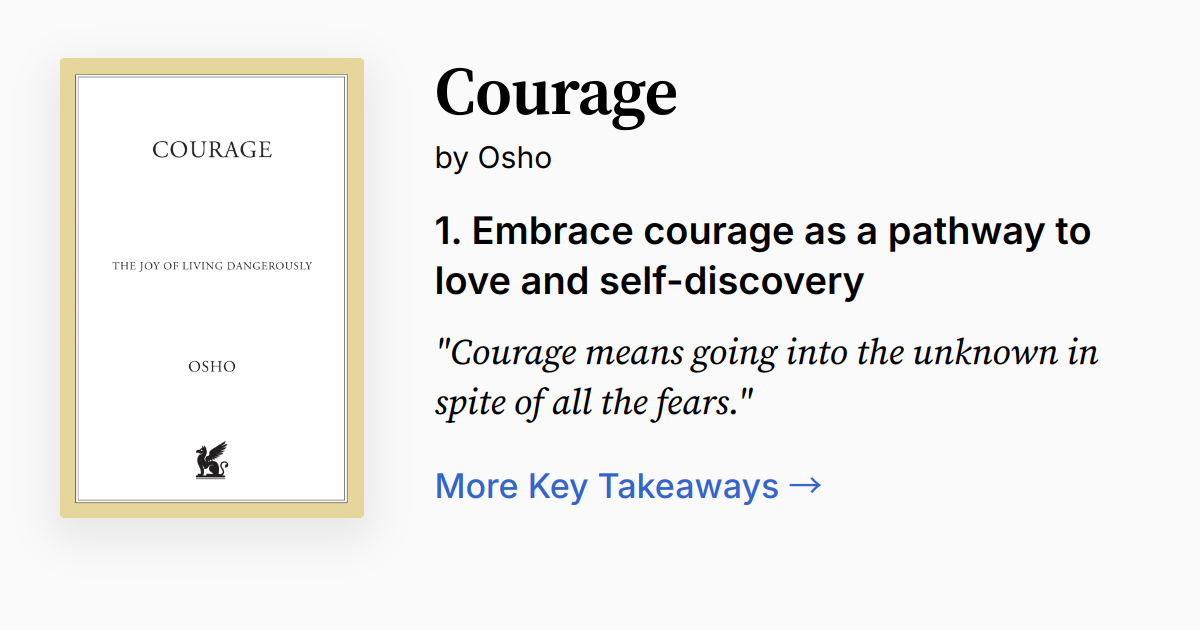 Courage by Osho | Summary, Quotes, FAQ, Audio