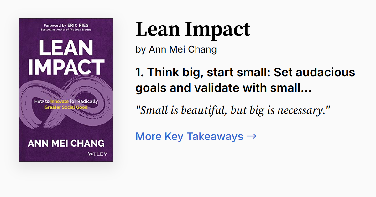 Lean Impact by Ann Mei Chang | Summary, Audio, Quotes, FAQ