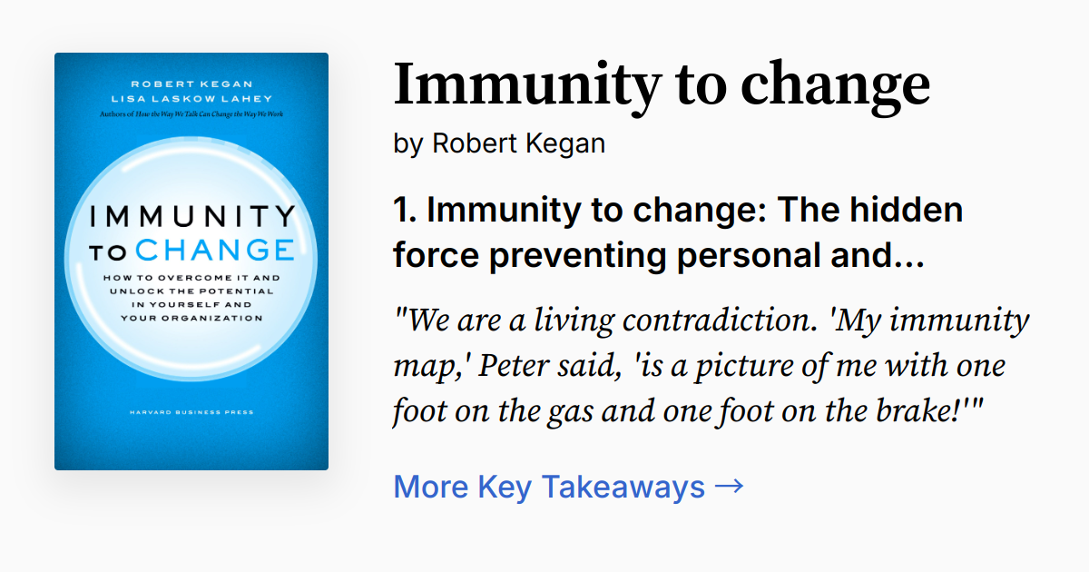 Immunity to Change | Summary, Audio, Quotes, FAQ