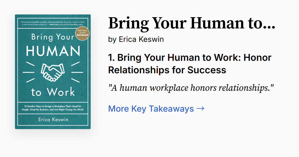 Bring Your Human to Work | Summary, Audio, Quotes, FAQ