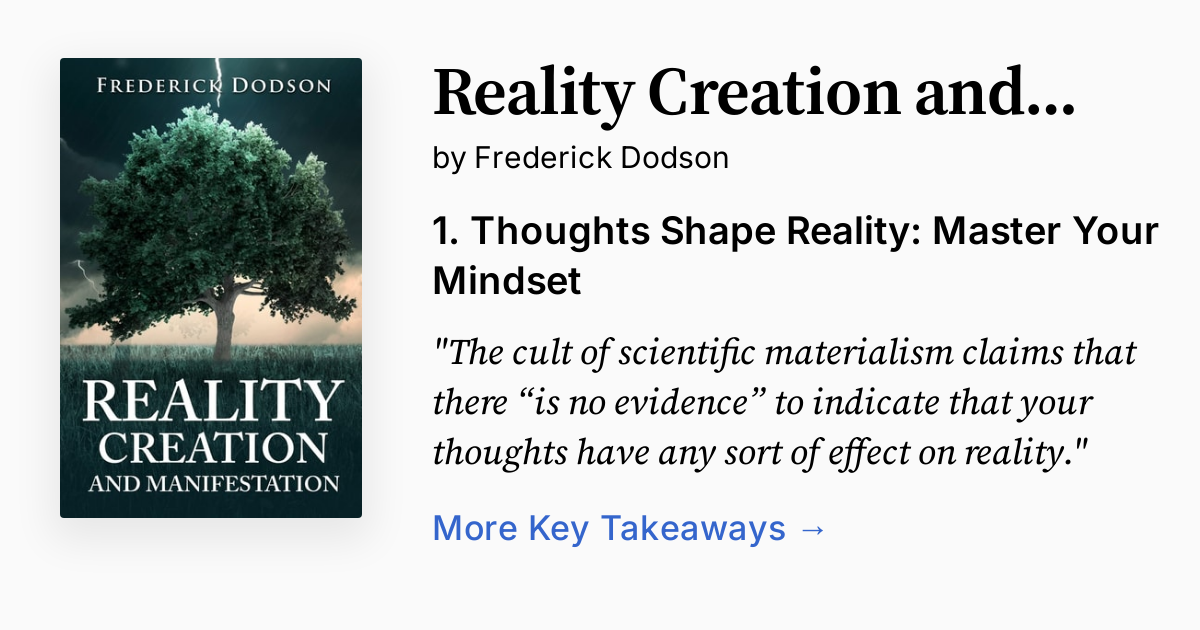 Reality Creation and Manifestation | Summary, Audio, Quotes, FAQ