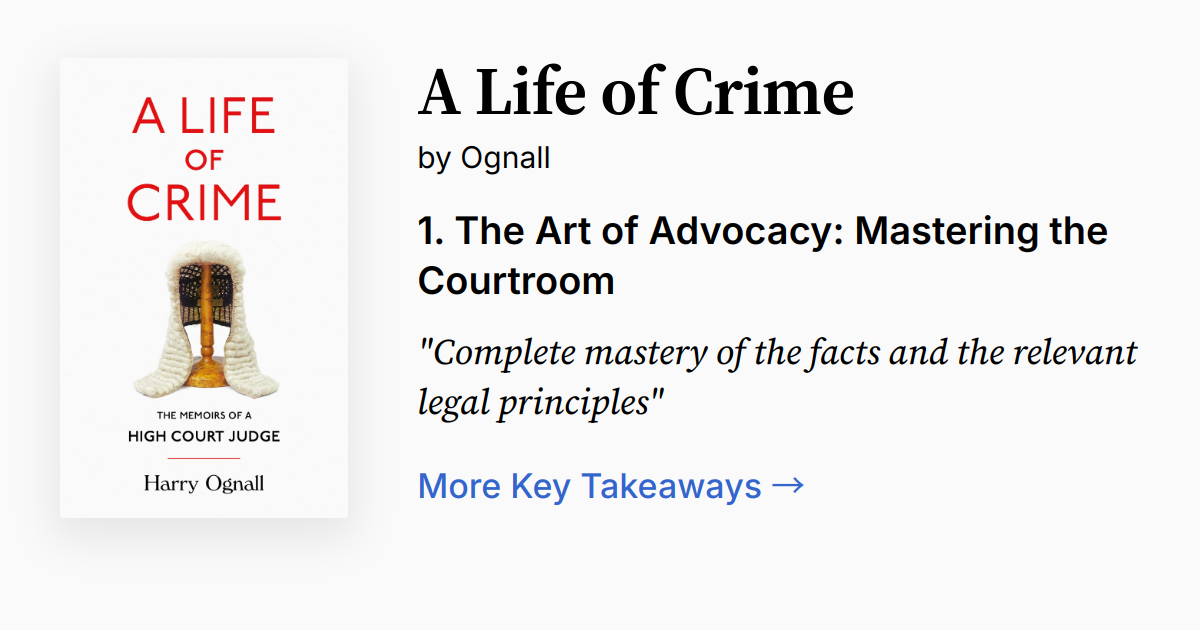 Life Of Crime by Harry Ognall | Summary, Audio, Quotes