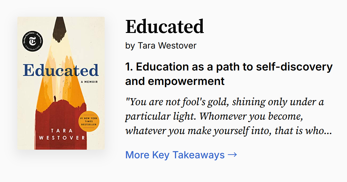 Educated by Tara Westover | 摘要, Audio, Quotes, FAQ
