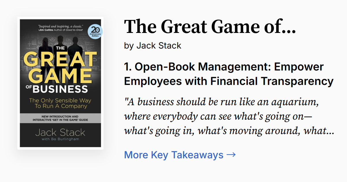 The Great Game of Business | Summary, Audio, Quotes, FAQ