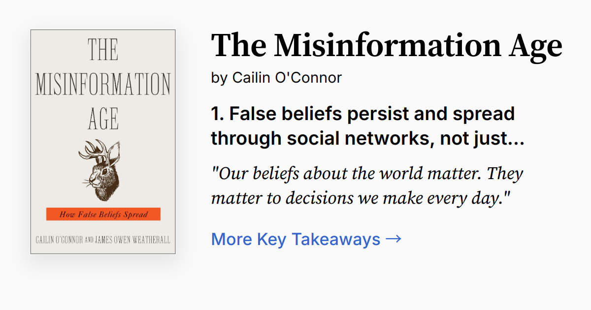 The Misinformation Age | Summary, Audio, Quotes, FAQ