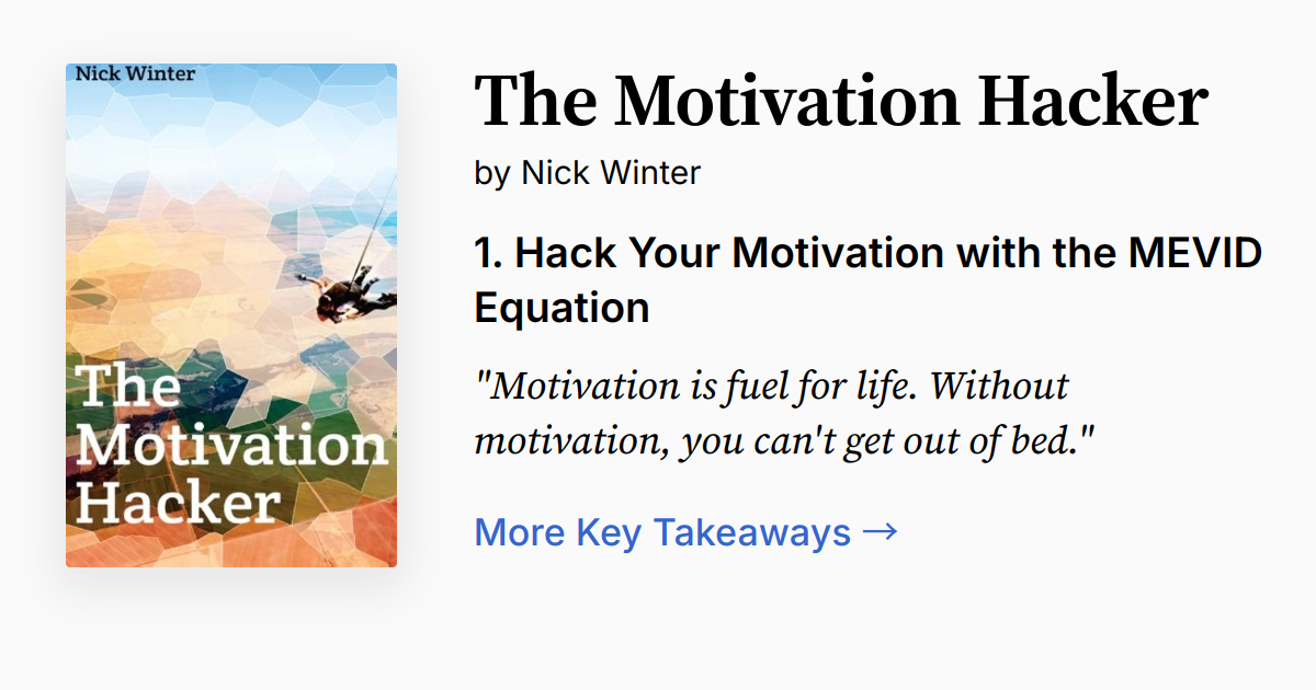 The Motivation Hacker | Summary, Quotes, FAQ, Audio