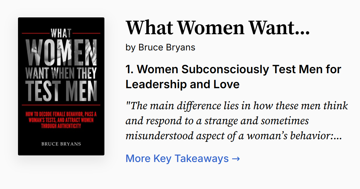 What Women Want When They Test Men | Summary, Audio, Quotes, FAQ