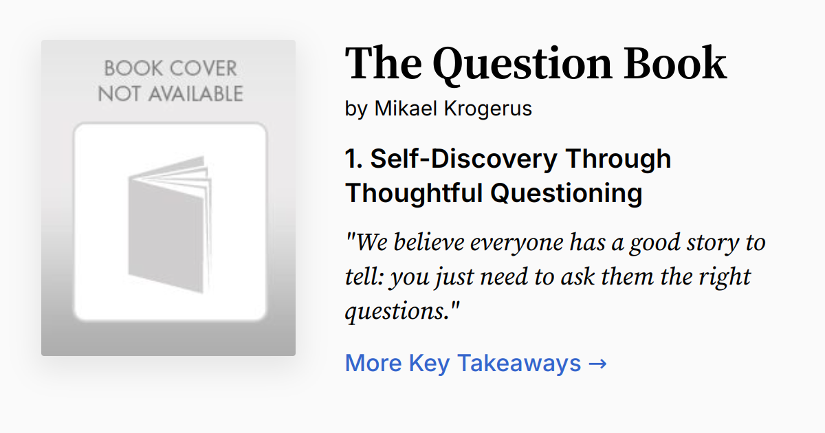 The Question Book | Summary, Audio, Quotes