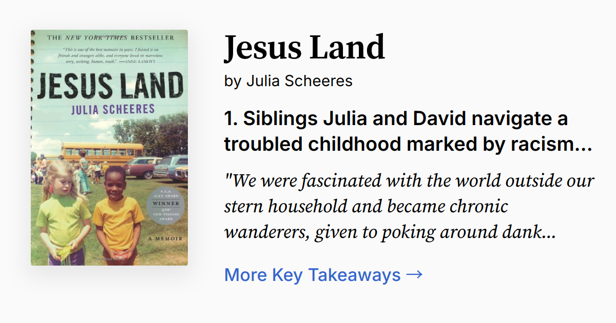 Jesus Land by Julia Scheeres | Summary, Audio, Quotes, FAQ
