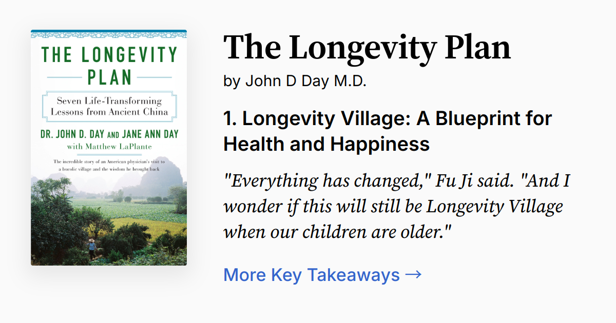 The Longevity Plan | Summary, Audio, Quotes, FAQ