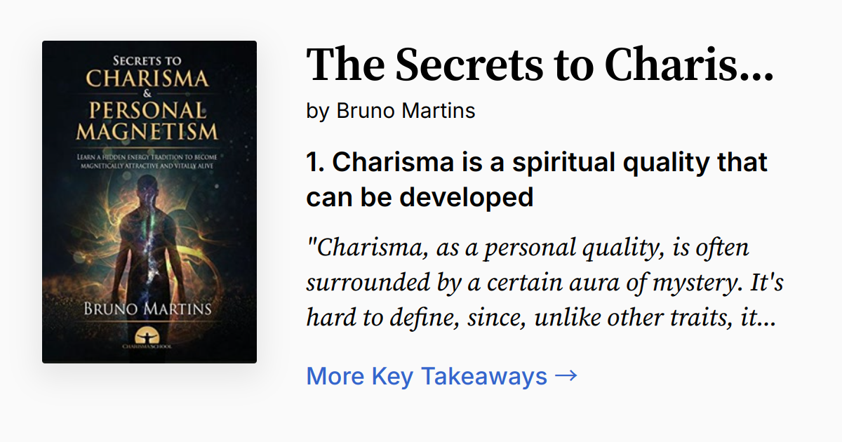 The Secrets to Charisma and Personal Magnetism | Summary, Audio, Quotes ...