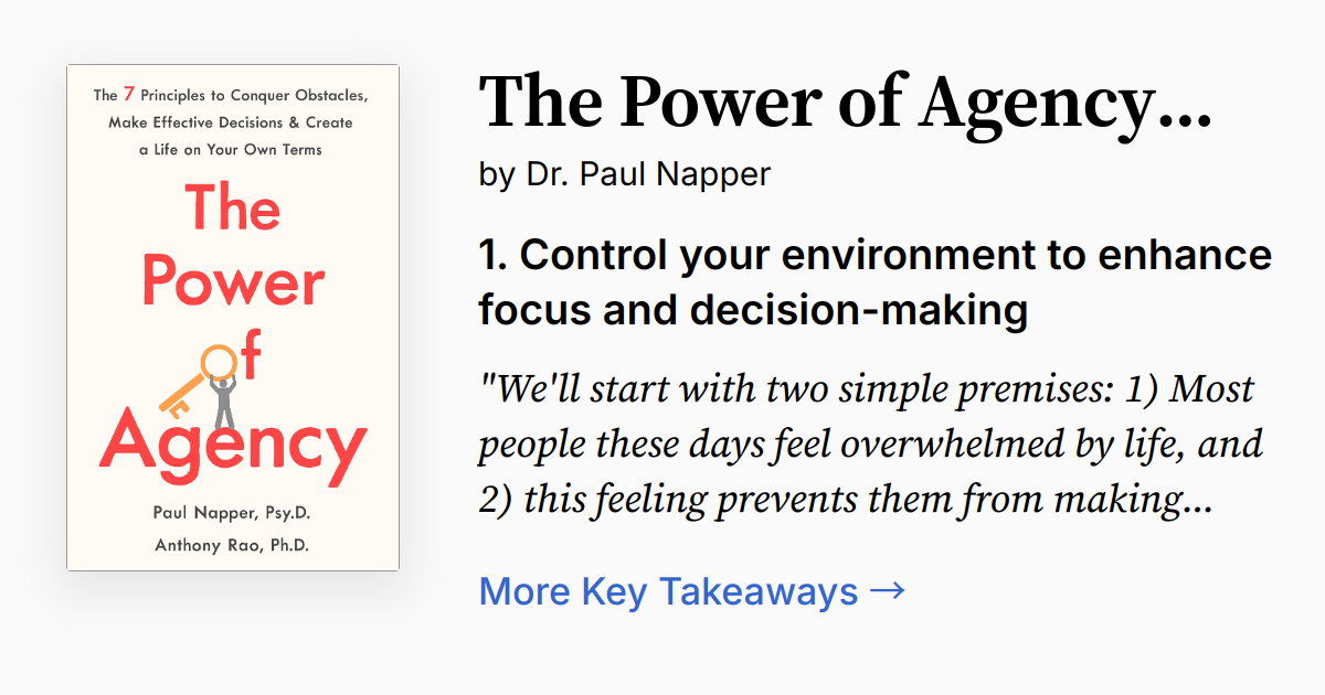 The Power of Agency | Summary, Audio, Quotes, FAQ