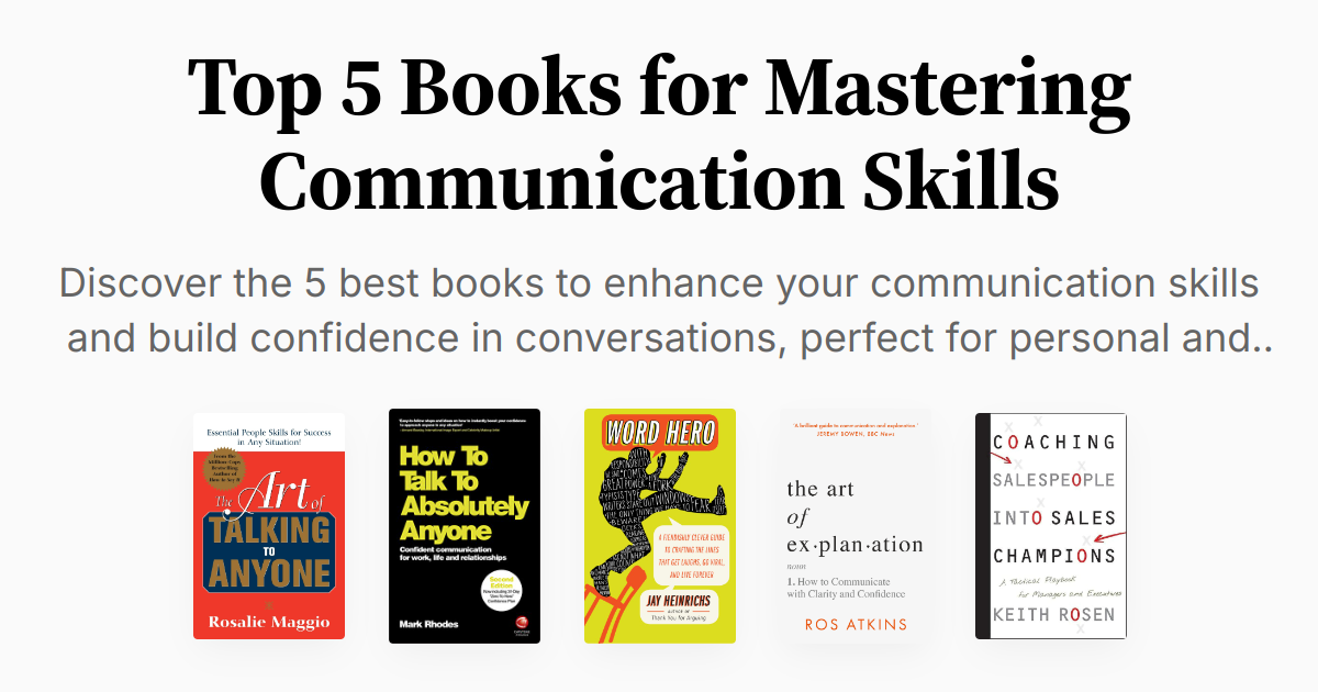 Top 5 Books for Mastering Communication Skills | Summary & Audio