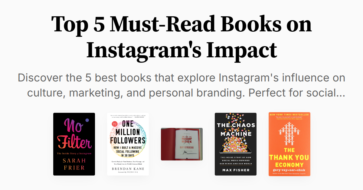Top 5 Must-Read Books on Instagram's Impact | Summary & Audio