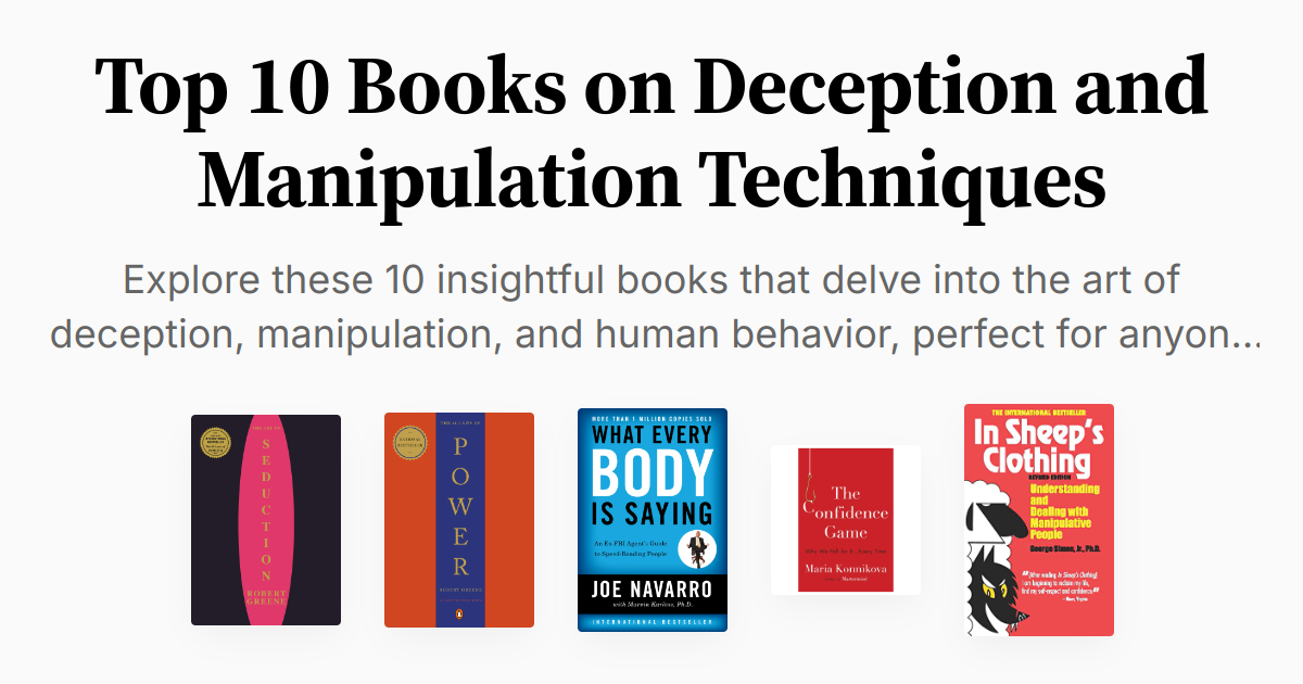 Top 10 Books on Deception and Manipulation Techniques | Summary & Audio