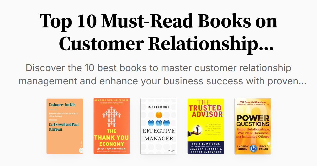 Top 10 Must-Read Books on Customer Relationship Management | Summary ...