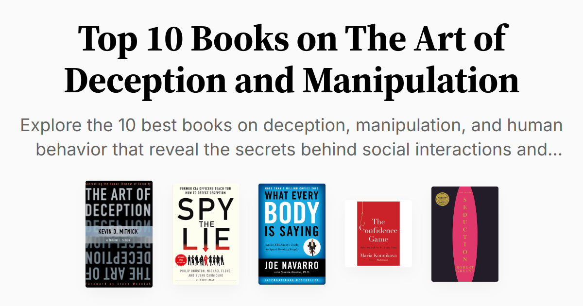 Top 10 Books on The Art of Deception and Manipulation | Summary & Audio