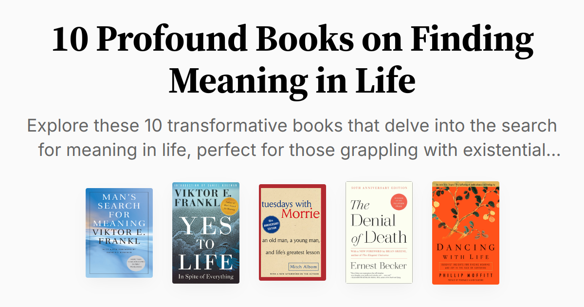 10 Profound Books on Finding Meaning in Life | Summary & Audio