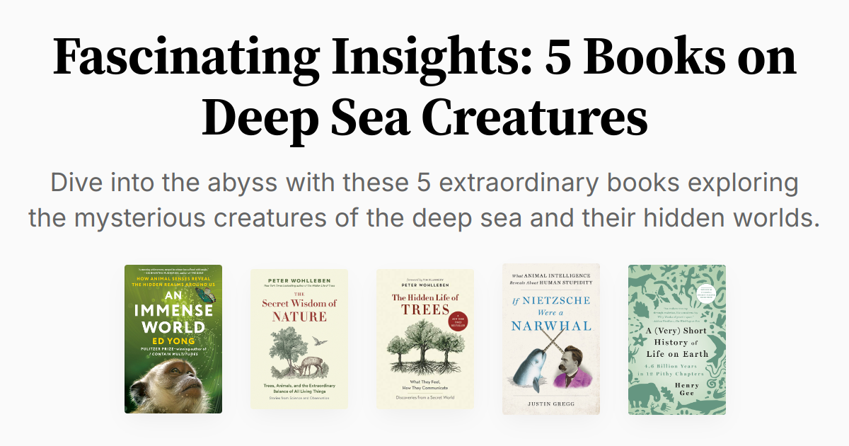 Fascinating Insights: 5 Books on Deep Sea Creatures | Summary & Audio
