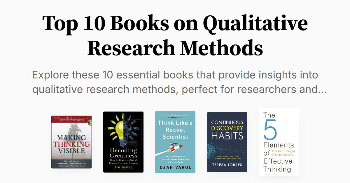 Top 10 Books on Qualitative Research Methods | Summary & Audio