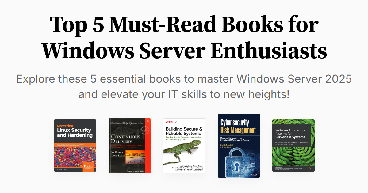 Top 5 Must-Read Books for Windows Server Enthusiasts | Summary & Audio