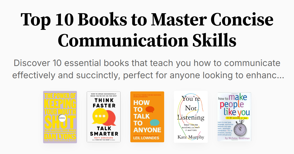 Top 10 Books to Master Concise Communication Skills | Summary & Audio