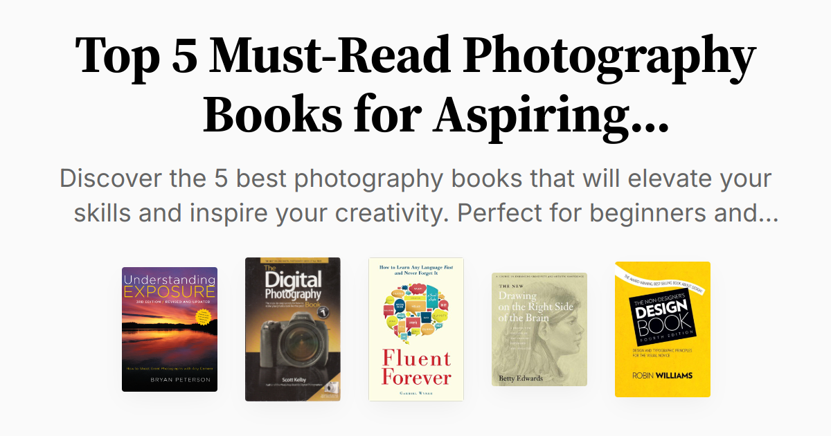 Top 5 Must-Read Photography Books for Aspiring Photographers | Summary ...