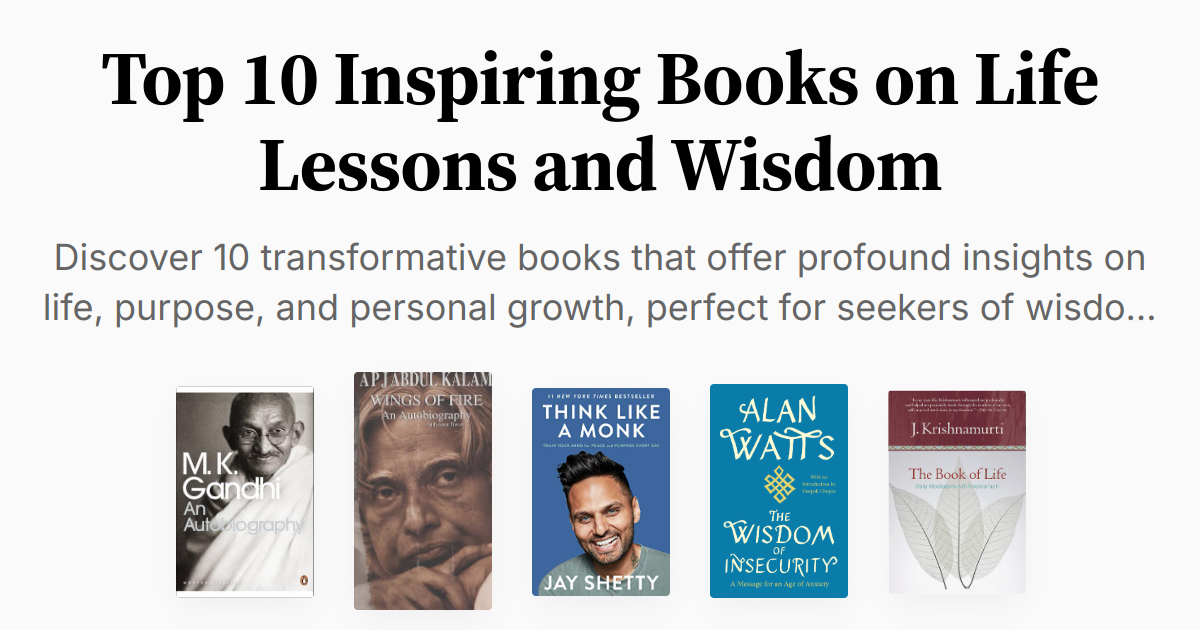 Top 10 Inspiring Books on Life Lessons and Wisdom | Summary & Audio