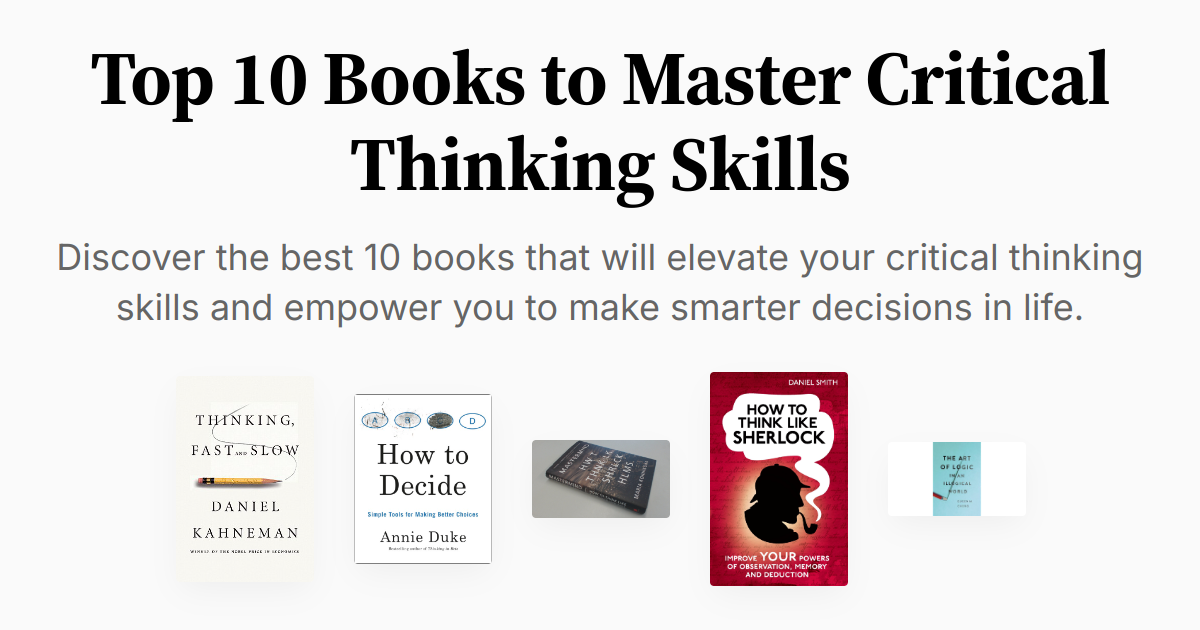 Top 10 Books to Master Critical Thinking Skills | Summary & Audio