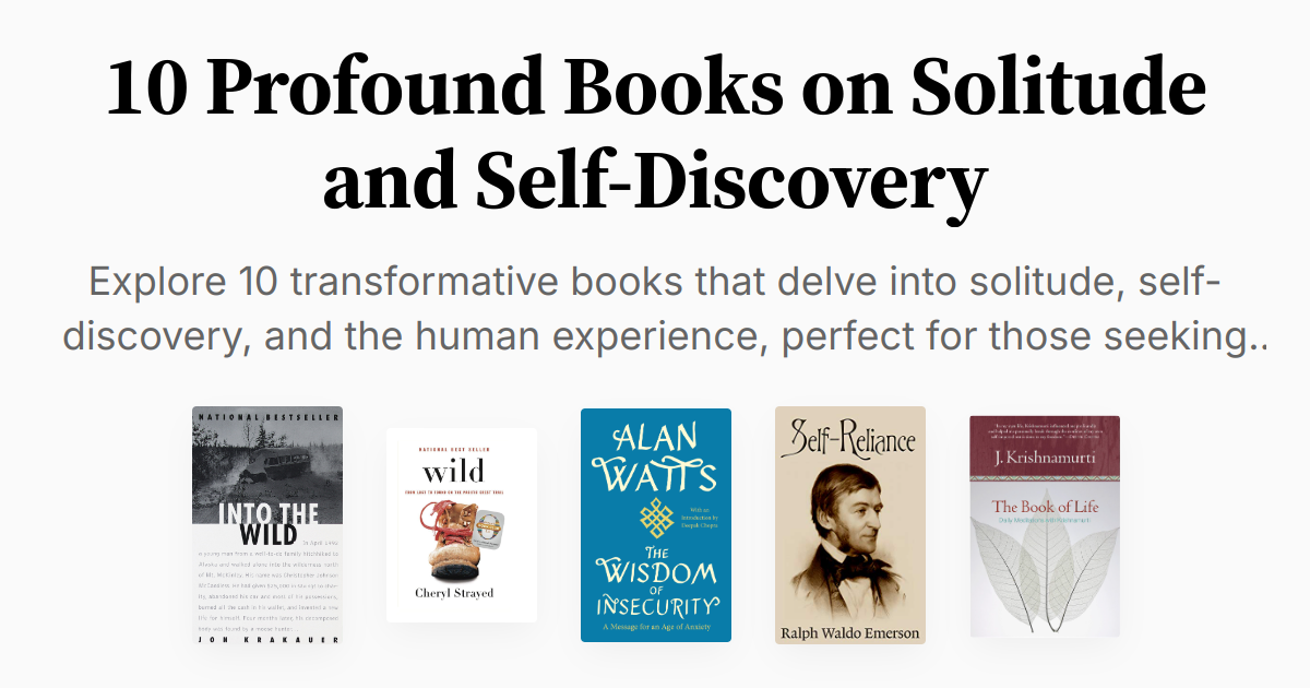 10 Profound Books on Solitude and Self-Discovery | Summary & Audio