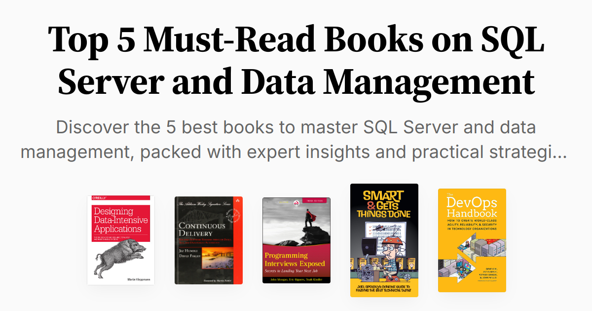 Top 5 Must-Read Books on SQL Server and Data Management | Summary & Audio