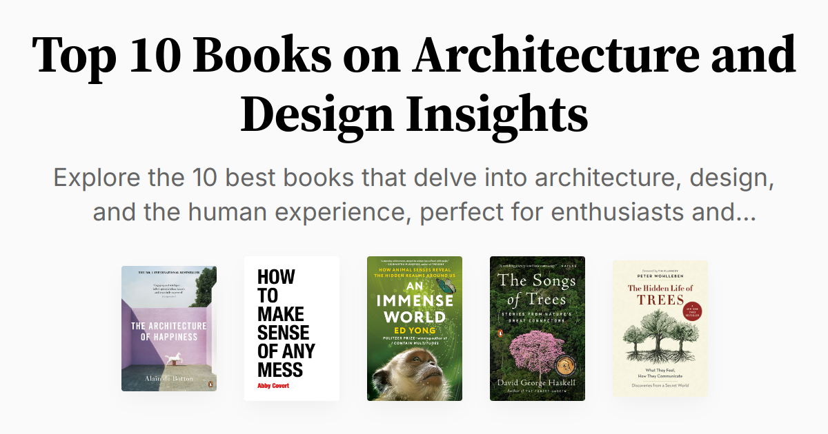 Top 10 Books on Architecture and Design Insights | Summary & Audio