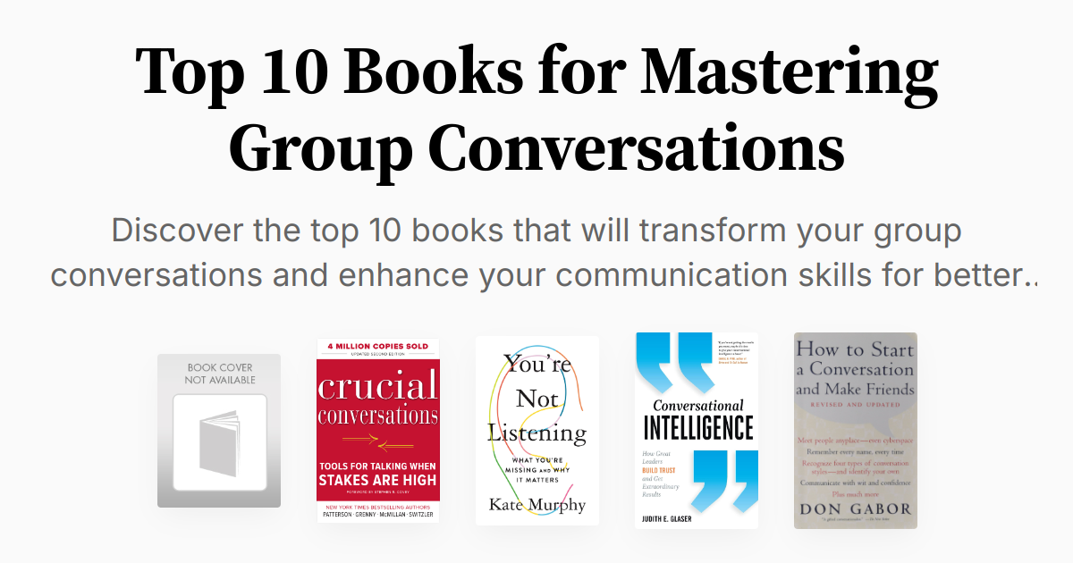 Top 10 Books for Mastering Group Conversations | Summary & Audio