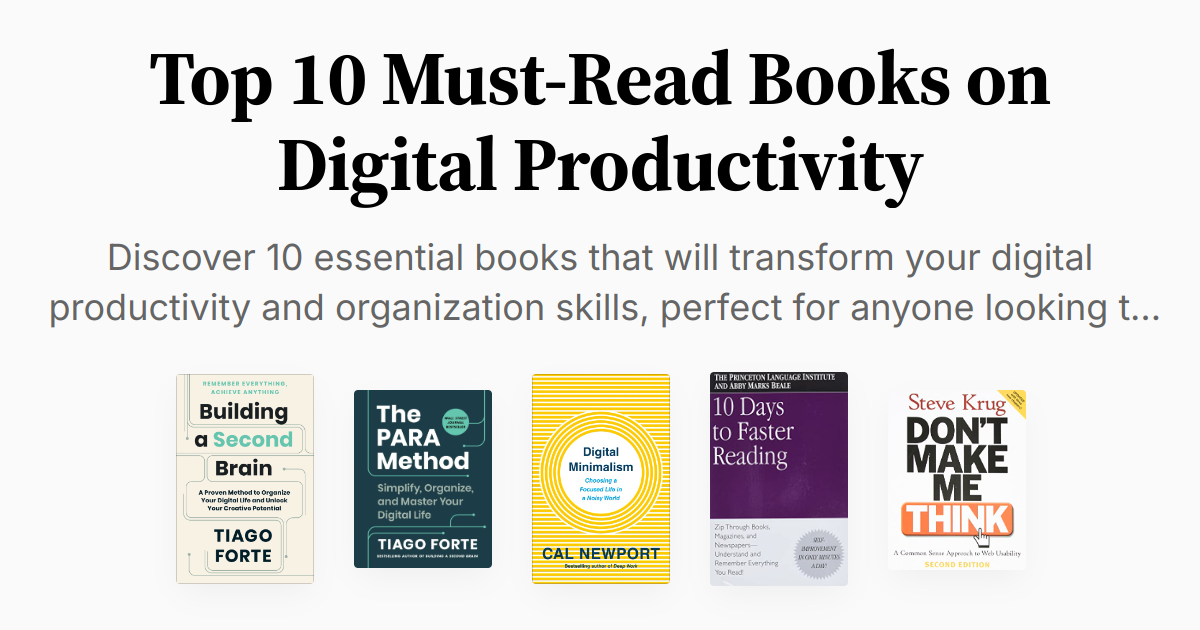 Top 10 Must-Read Books on Digital Productivity | Summaries & Audio