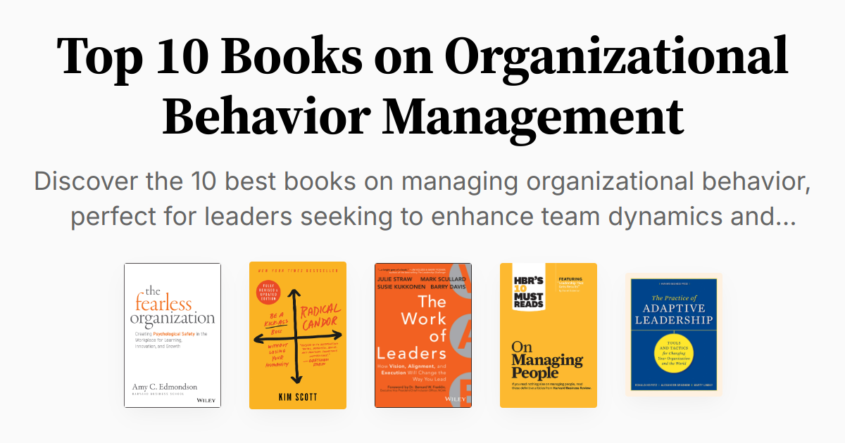 Top 10 Books on Organizational Behavior Management | Summary & Audio
