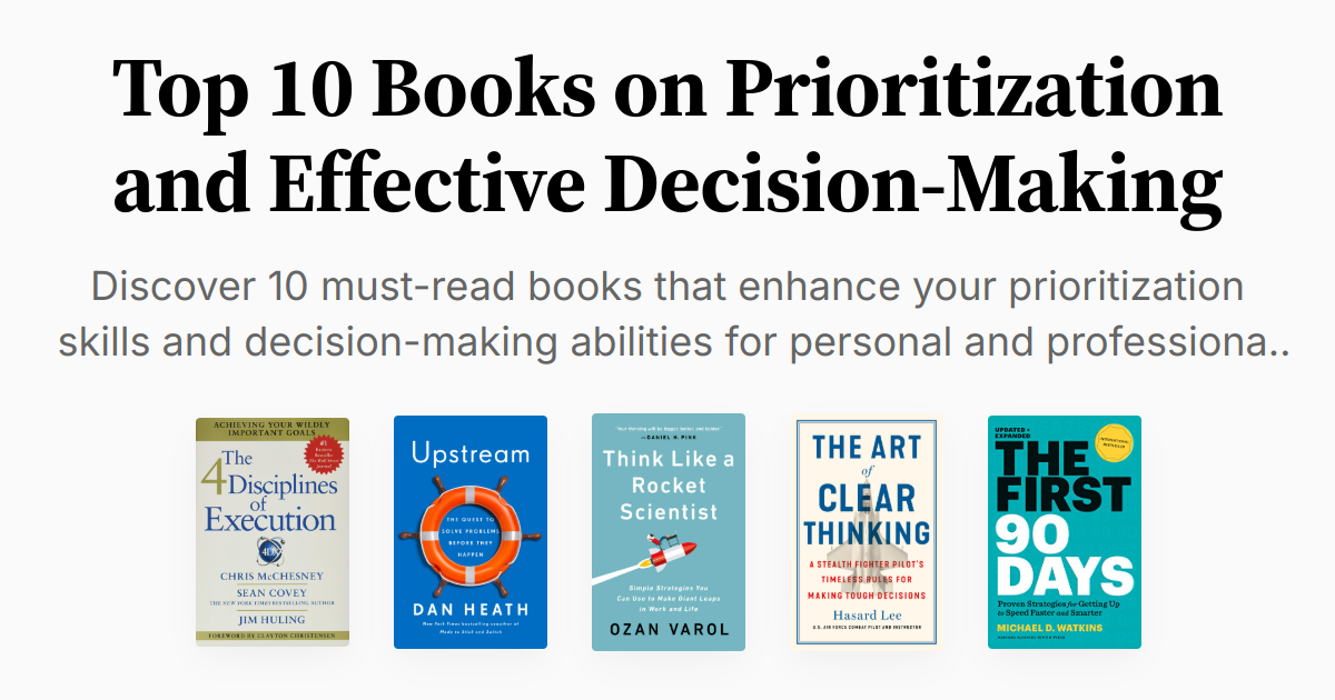 Top 10 Books on Prioritization and Effective Decision-Making | Summary ...