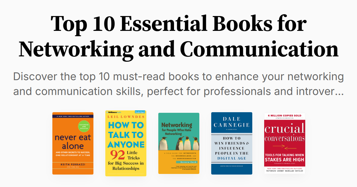 Top 10 Essential Books for Networking and Communication | Summary & Audio