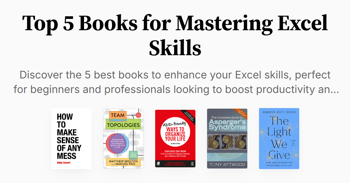 Top 5 Books for Mastering Excel Skills | Summary & Audio