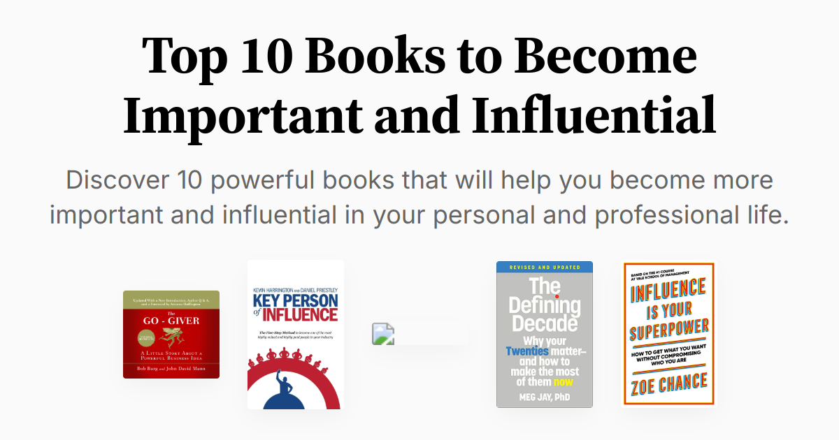 Top 10 Books to Become Important and Influential | Summary & Audio