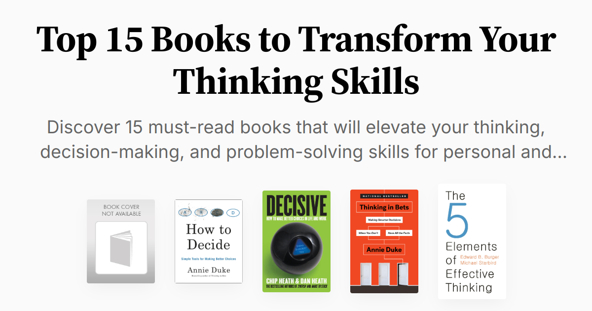 Top 15 Books to Transform Your Thinking Skills | Summary & Audio
