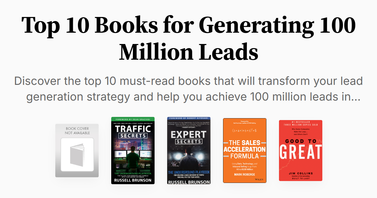 Top 10 Books for Generating 100 Million Leads | Summary & Audio