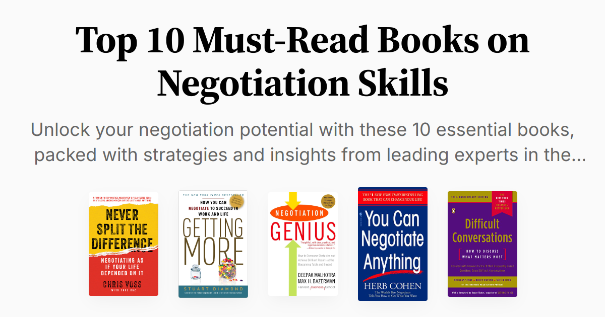 Top 10 Must-Read Books on Negotiation Skills | Summary & Audio