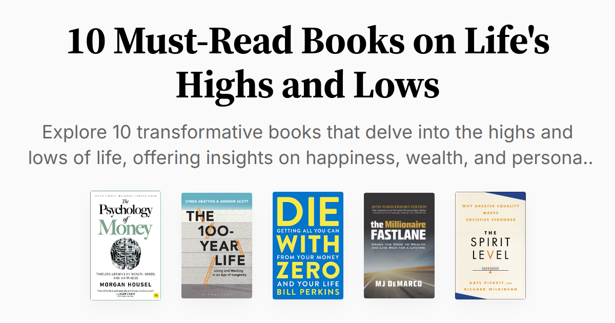 10 Must-Read Books on Life's Highs and Lows | Summary & Audio