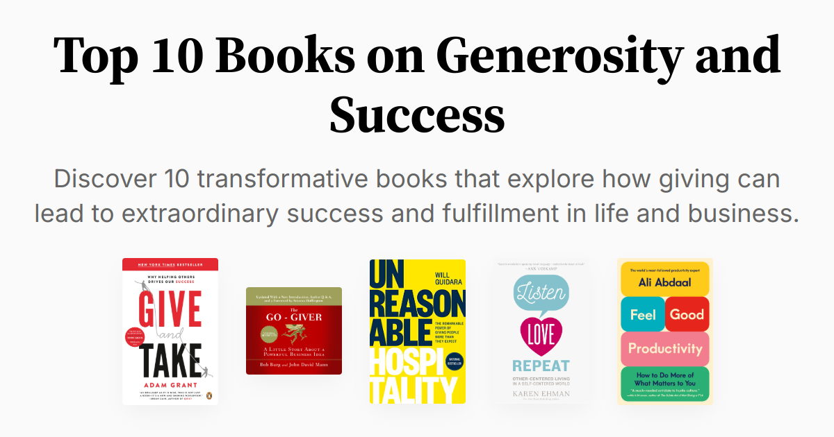 Top 10 Books on Generosity and Success | Summary & Audio