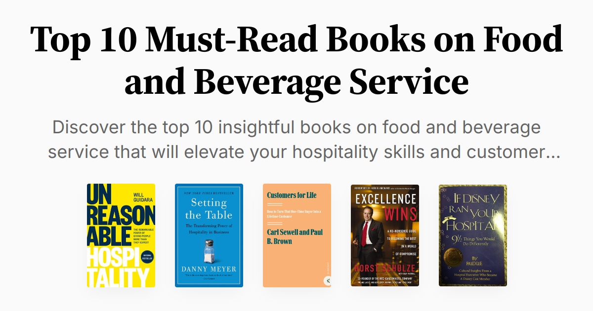 Top 10 Must-Read Books on Food and Beverage Service | Summary & Audio
