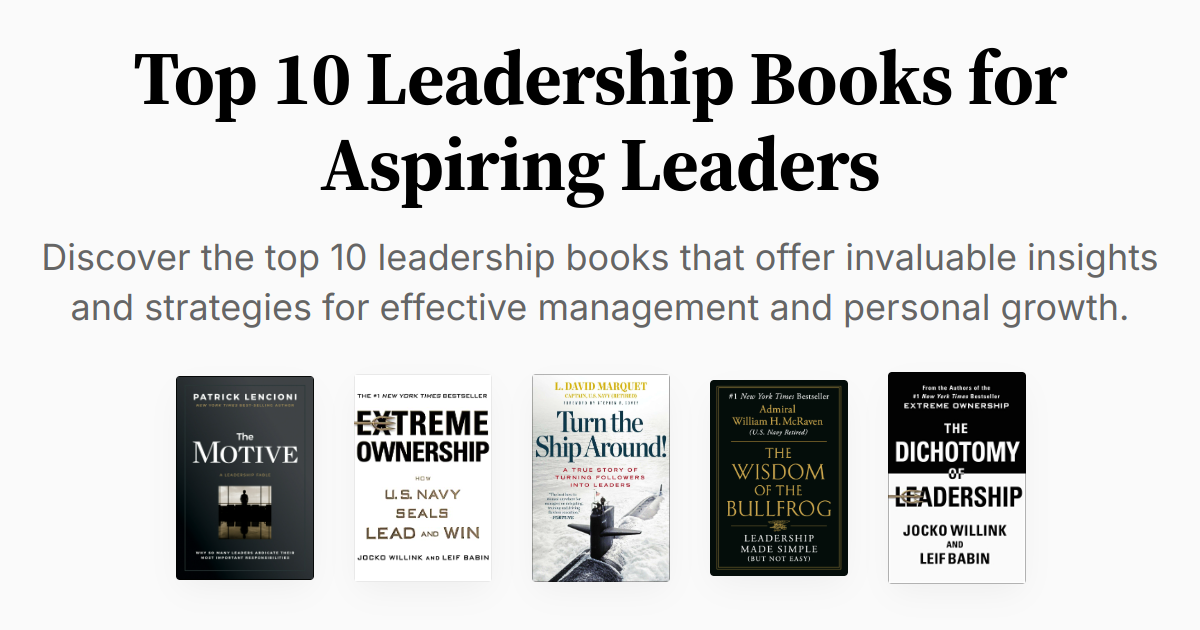 Top 10 Leadership Books for Aspiring Leaders | Summary & Audio