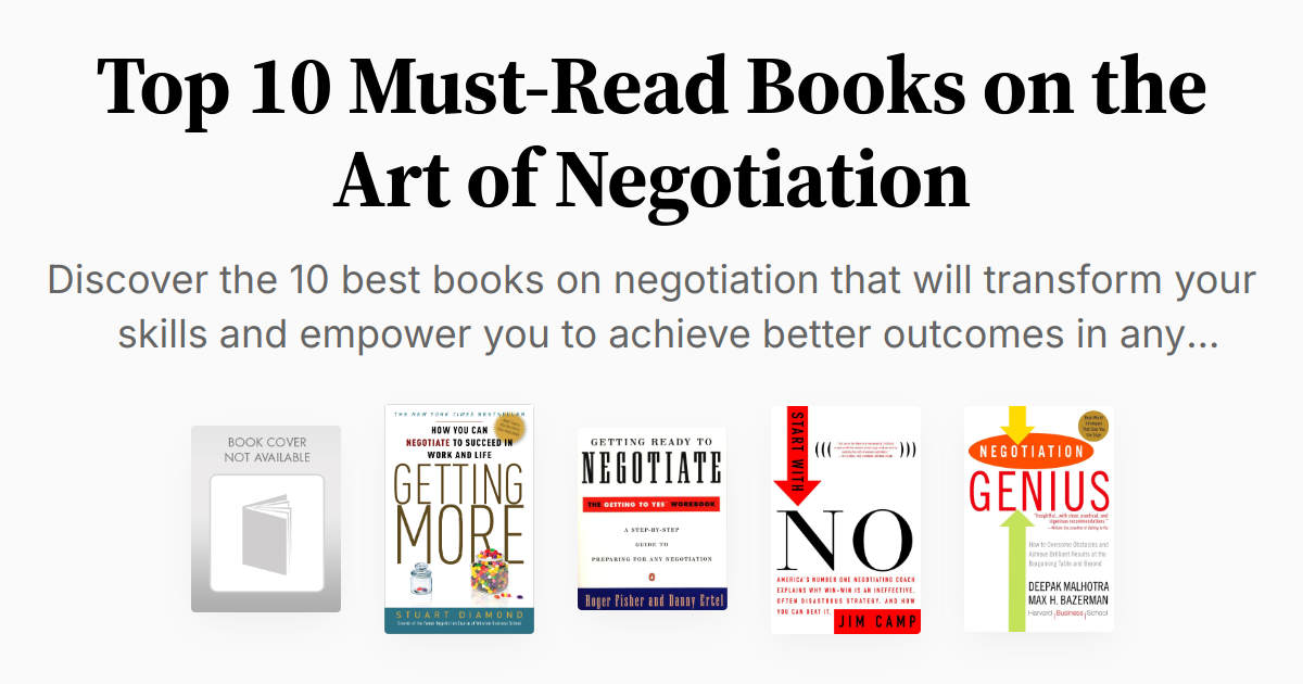 Top 10 Must-Read Books on the Art of Negotiation | Summary & Audio