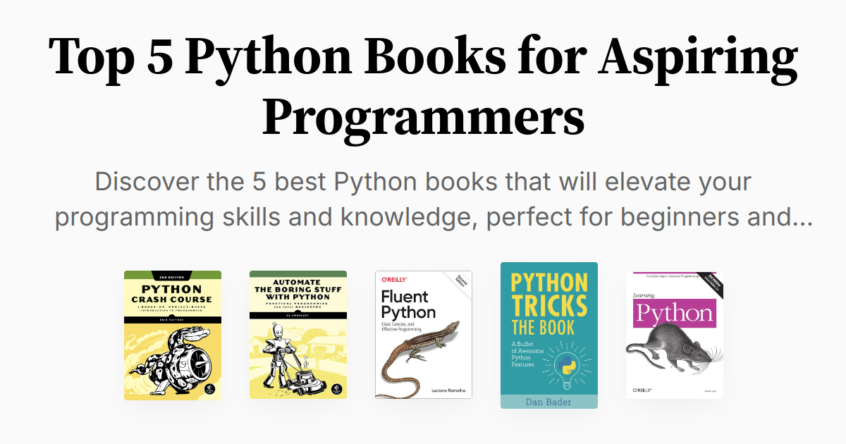Top 5 Python Books for Aspiring Programmers | Summary & Audio