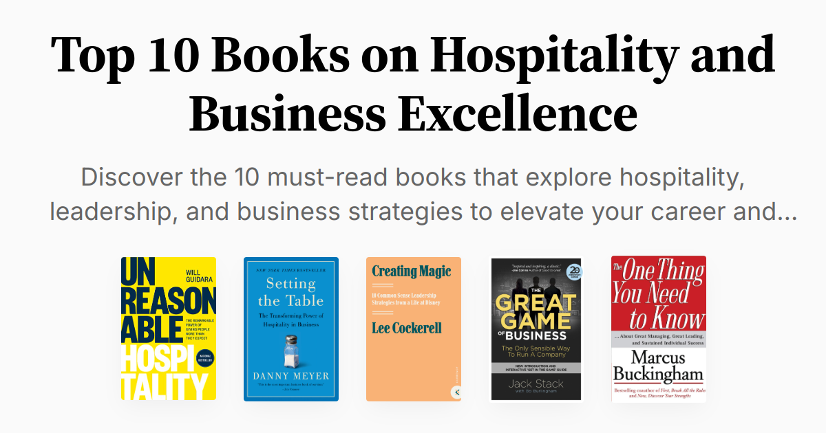 Top 10 Books on Hospitality and Business Excellence | Summaries & Audio