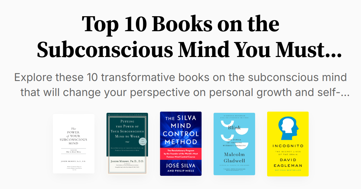 Top 10 Books on the Subconscious Mind You Must Read | Summary & Audio